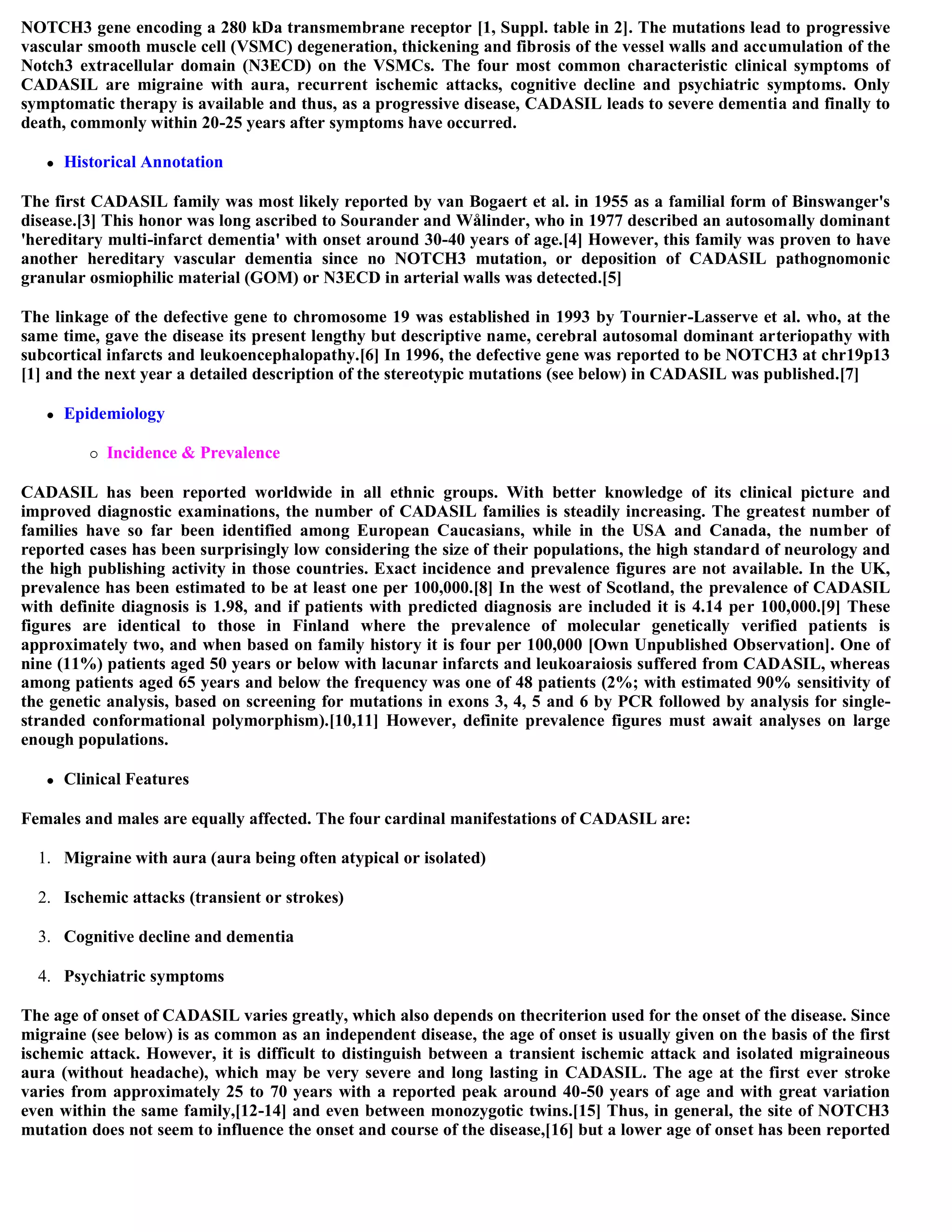 Topic of the month.... Hereditary subcortical vascular dementia ...