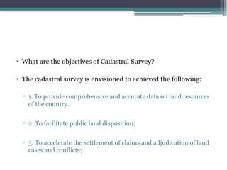 Discussion about Cadastral-survey-project | PPTX