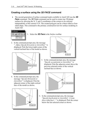 autocad 2002 tutorial 3d modeling | PDF | 3-D Graphics | Computer Software and Applications