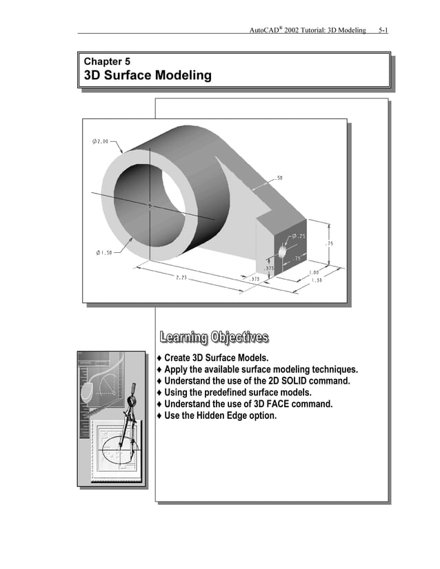 autocad 2002 tutorial 3d modeling | PDF | 3-D Graphics | Computer Software and Applications