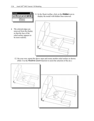 autocad 2002 tutorial 3d modeling | PDF | 3-D Graphics | Computer Software and Applications