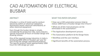 Cad automation of electrical busbar | PPTX