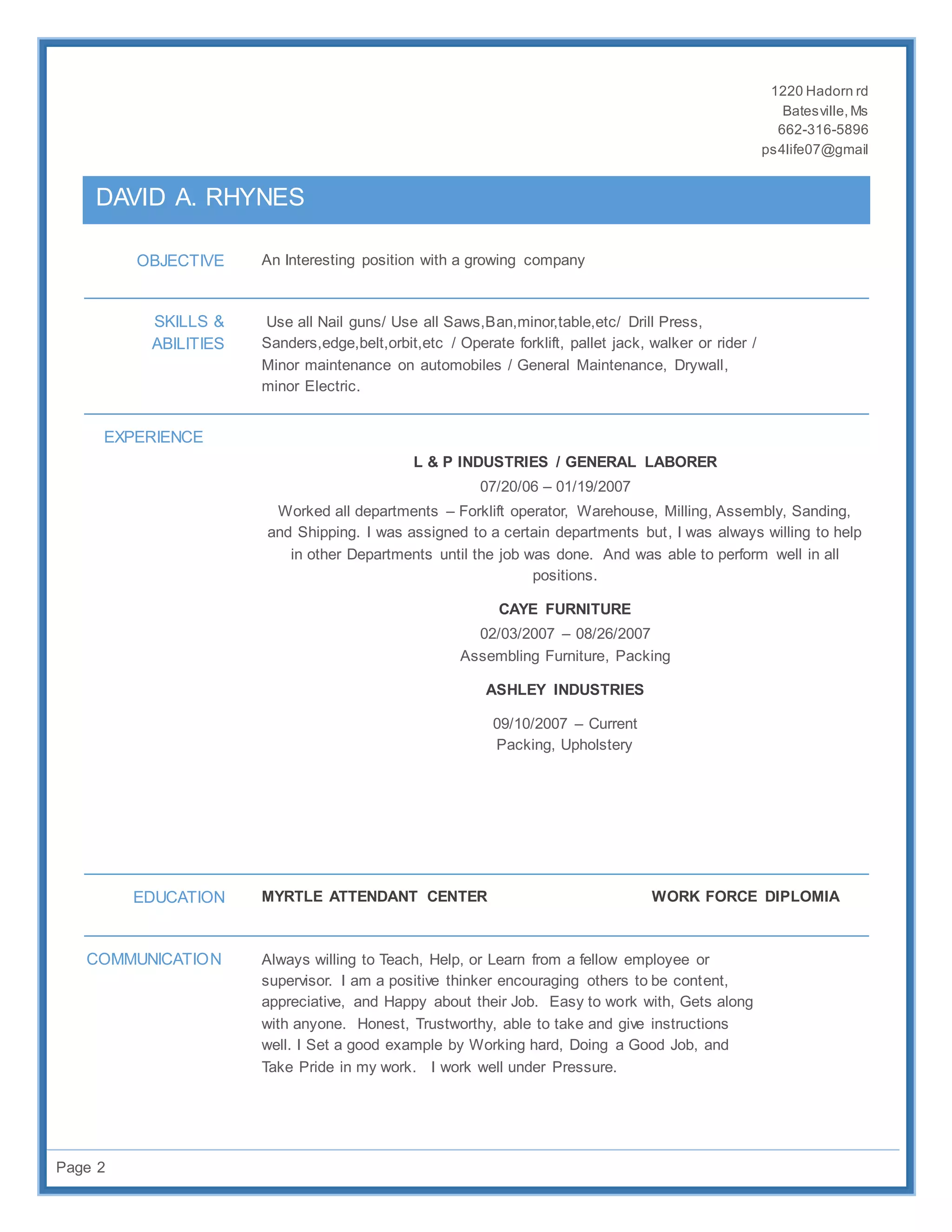 David's Resume | DOCX | Careers