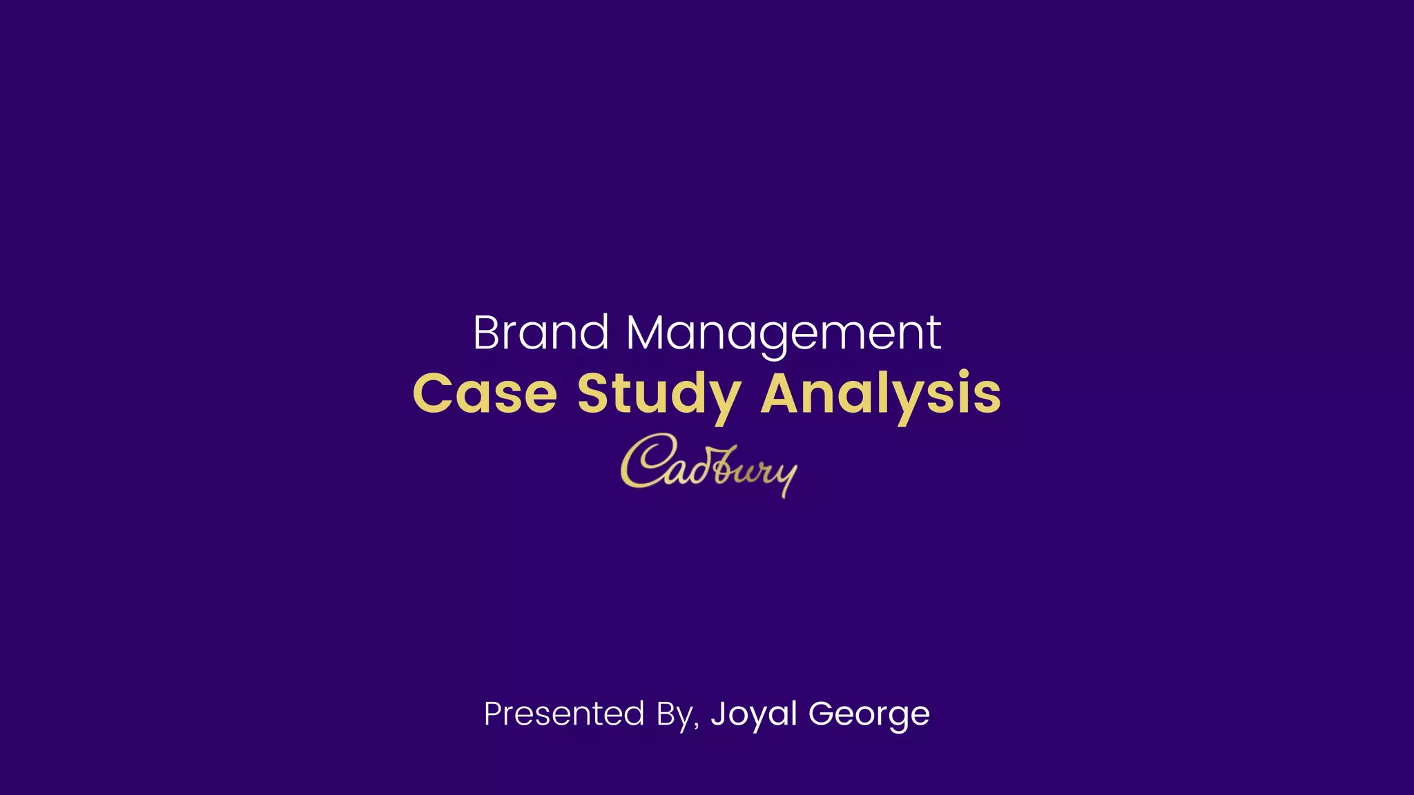 Cadbury brand management case study analysis | PPTX