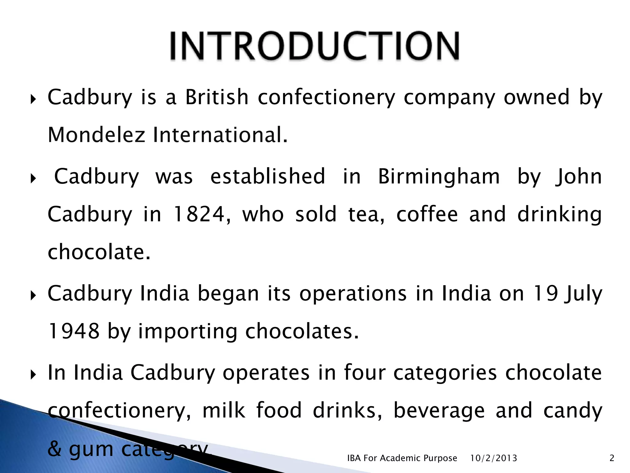 Cadbury a brief history | PPTX