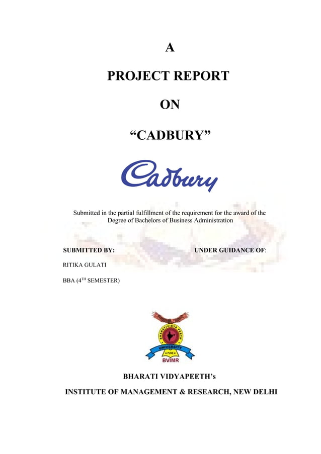 Cadbury project report | PDF