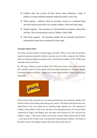 Cadbury project report | PDF