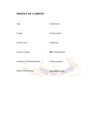 Cadbury project report | PDF