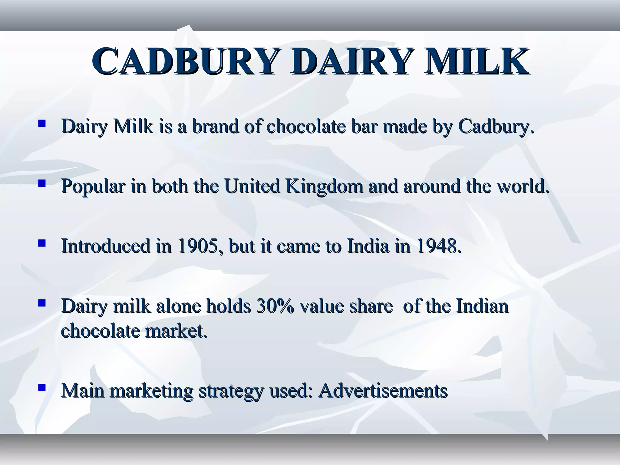 Cadbury dairy milk | PPT