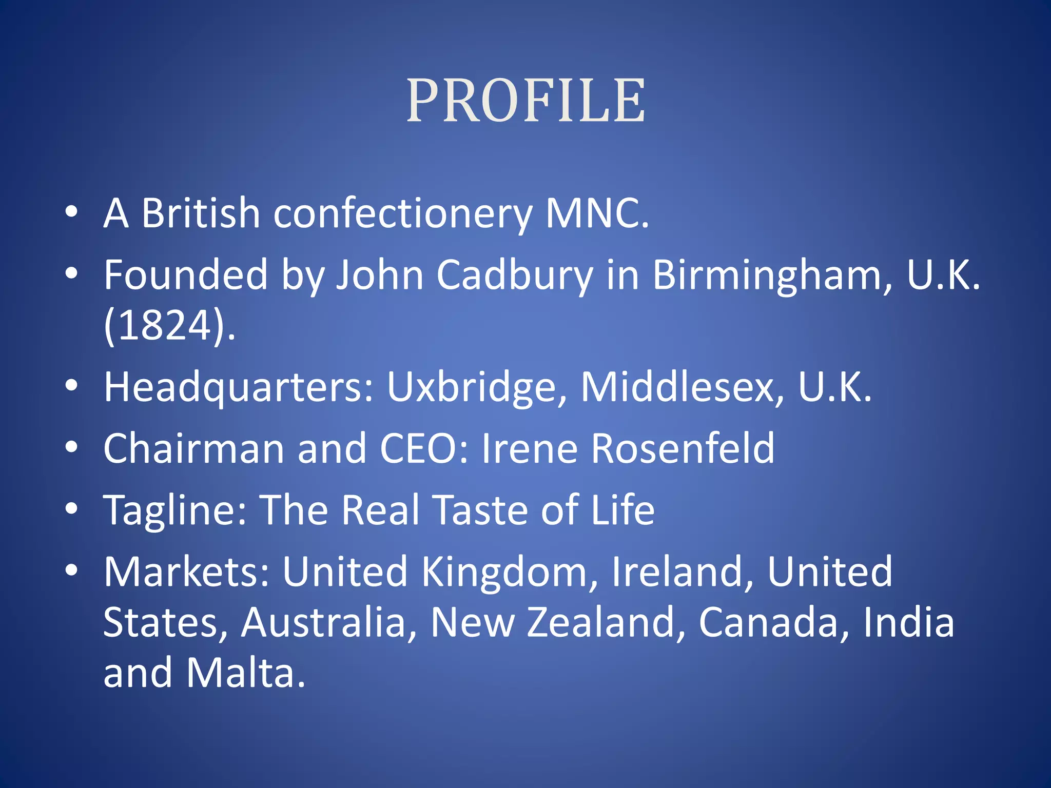 Cadbury India- An overview | PPTX