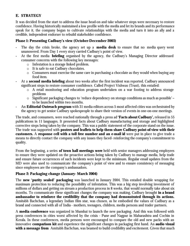 Cadbury case study | PDF