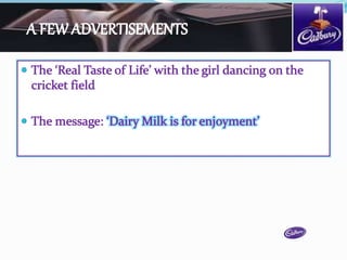 Cadbury chocolate advertisement study(focusing perk) | PPTX
