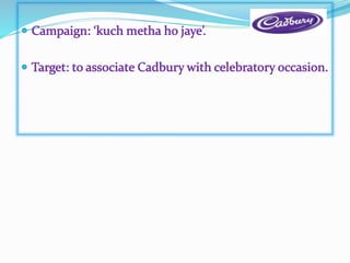 Cadbury chocolate advertisement study(focusing perk) | PPTX
