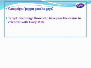 Cadbury chocolate advertisement study(focusing perk) | PPTX
