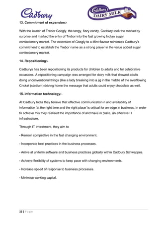 Organisation behvaiour of Cadbury | DOC