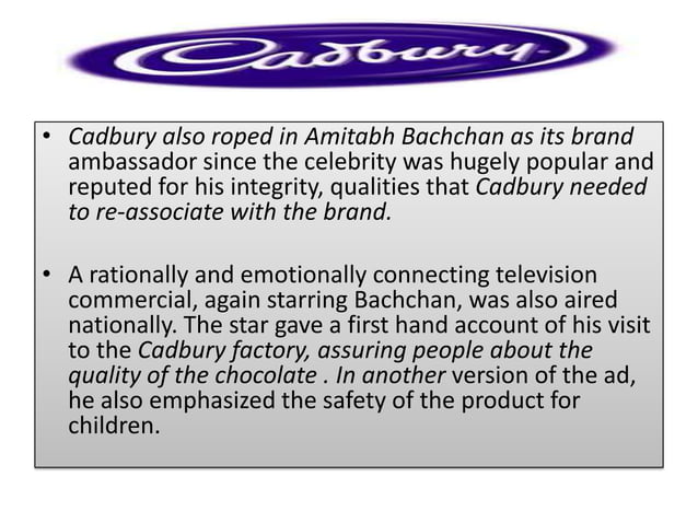Cadbury manages a crisis with integrated marketing communication | PPTX ...