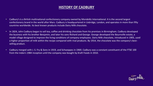 CADBURY DAIRY MILK ANALYSIS | PPTX | Commodities | Economy