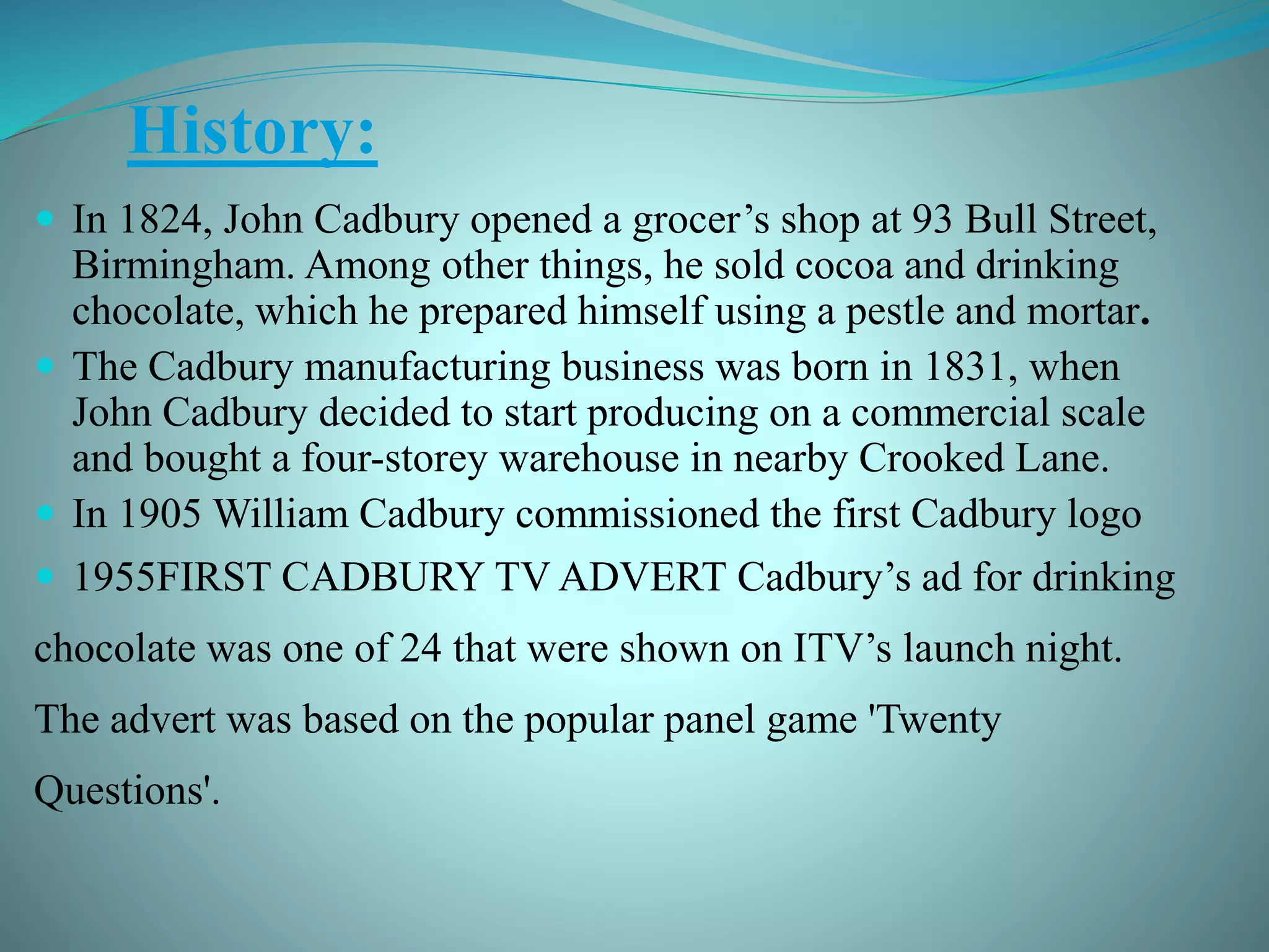 Cadbury PROJECT | PPTX