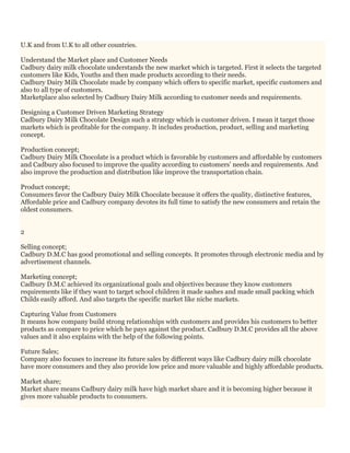 Cadbury plc project | DOCX