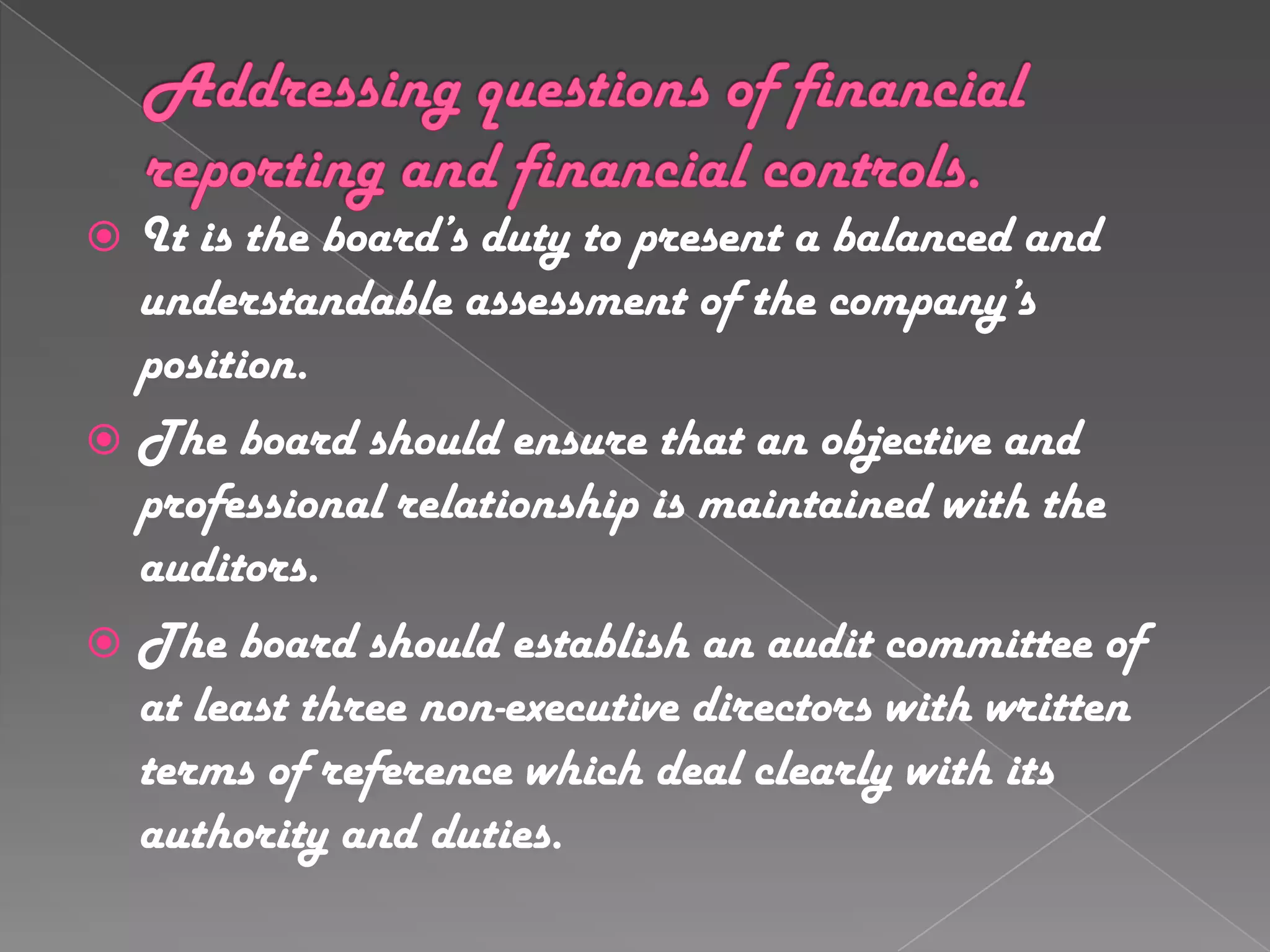 Cadbury report on corporate governance | PPTX