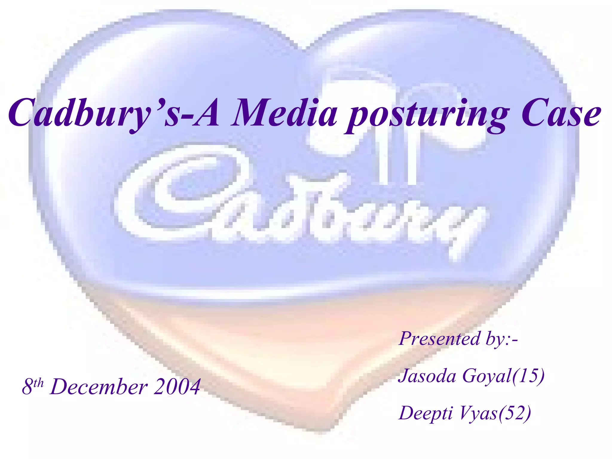 Cadbury’S A Media Posturing Case | PPT