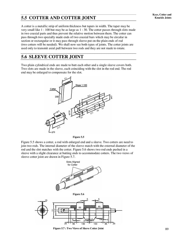 KEY.COTTER AND KNUCKLE JOINTS | PDF | Physics | Science