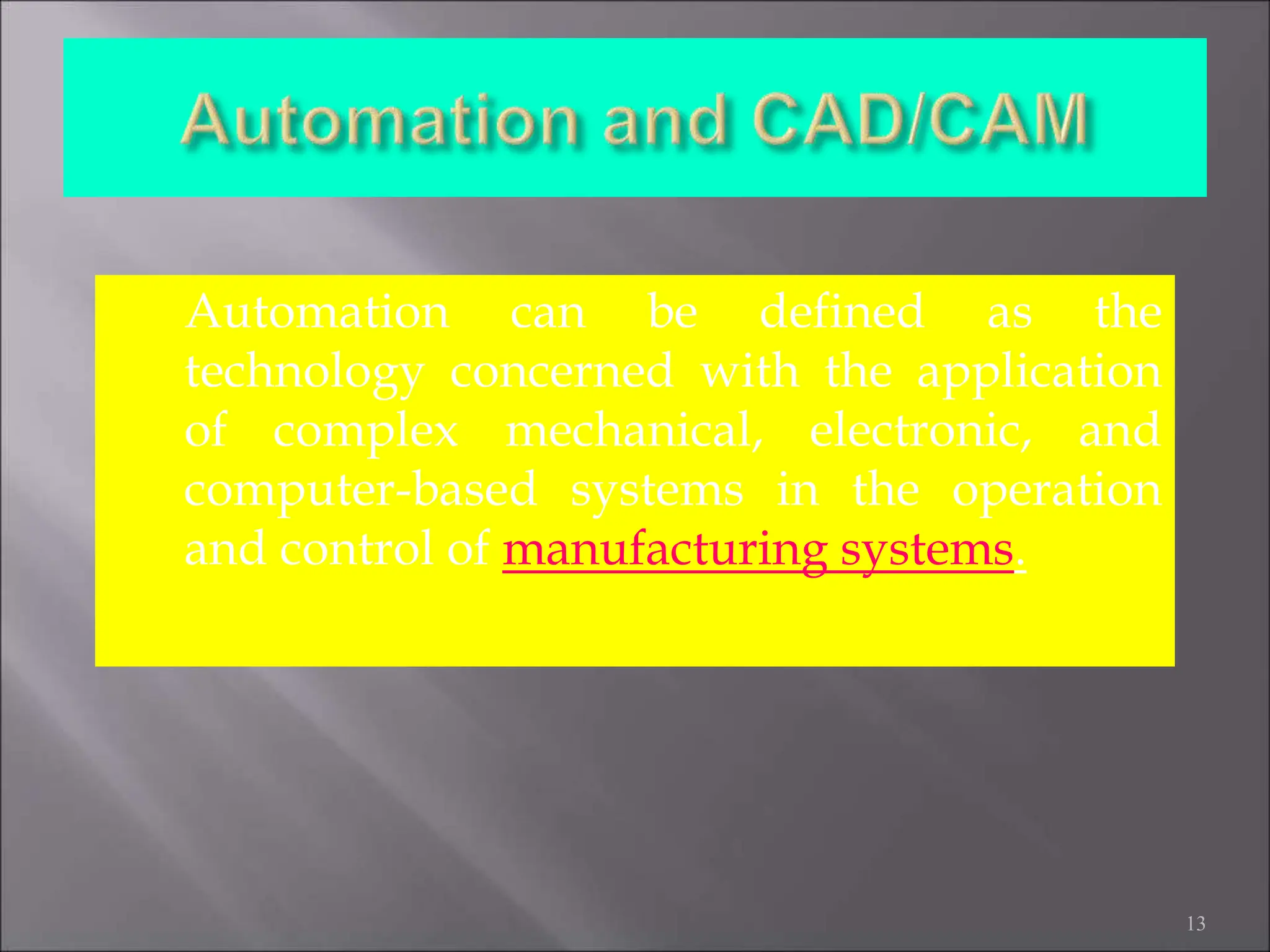 Computer Aided Design and Computer Aided Manufacturing | PPT ...