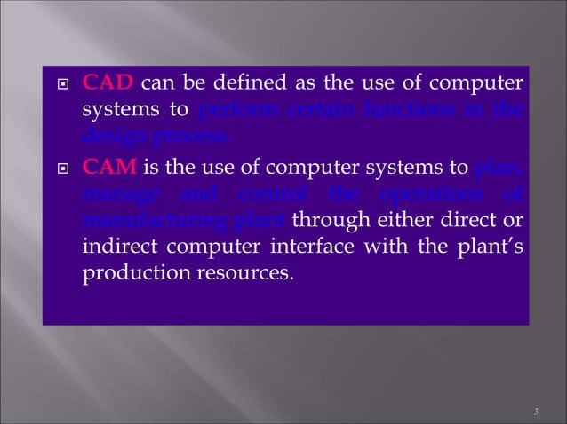 Computer Aided Design and Computer Aided Manufacturing | PPT | Computing | Technology & Computing