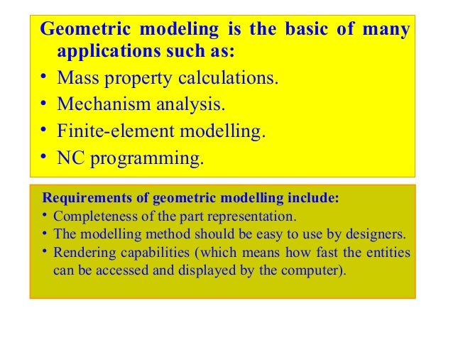 Geometric Modelling approaches