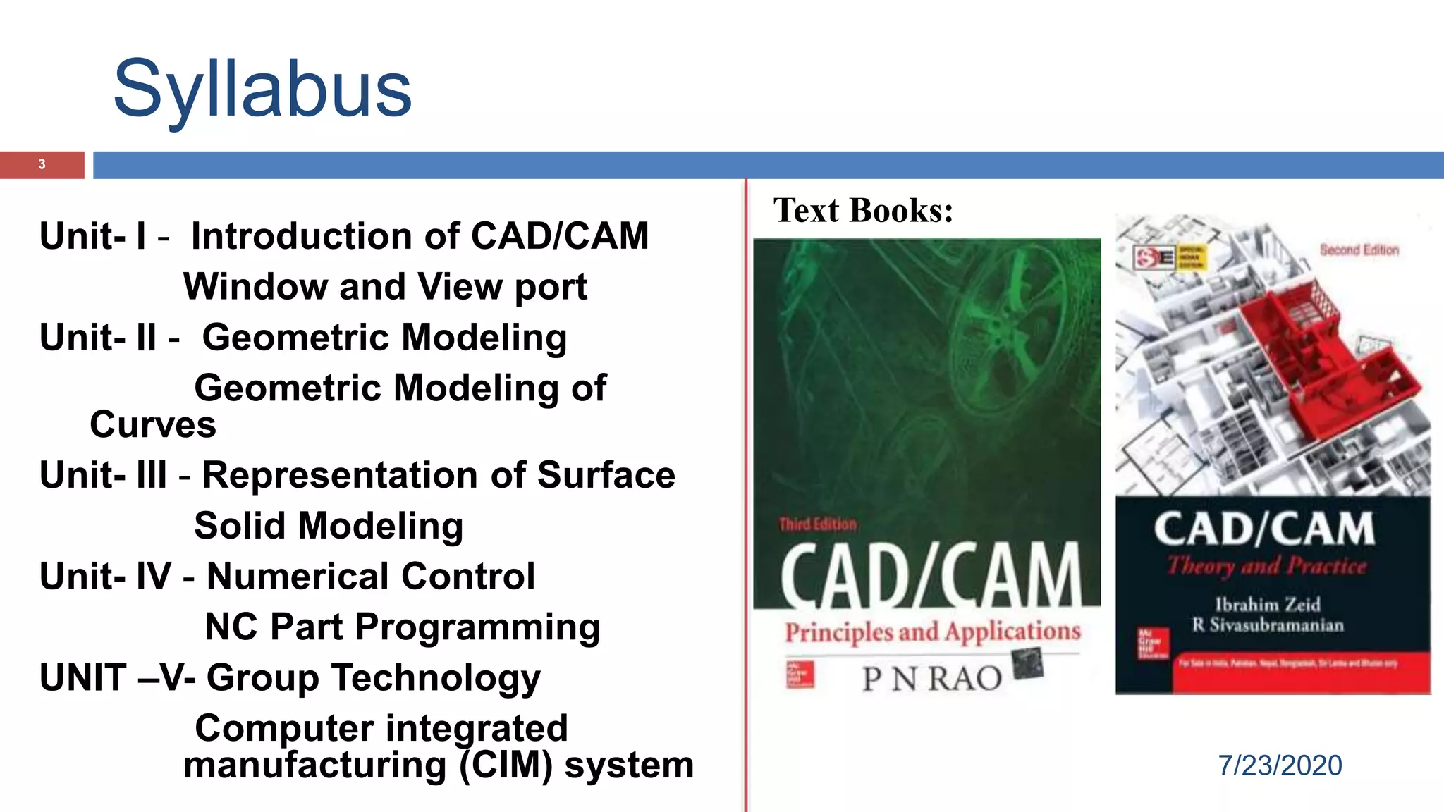 CAD/CAM Lecture #1 | PPTX