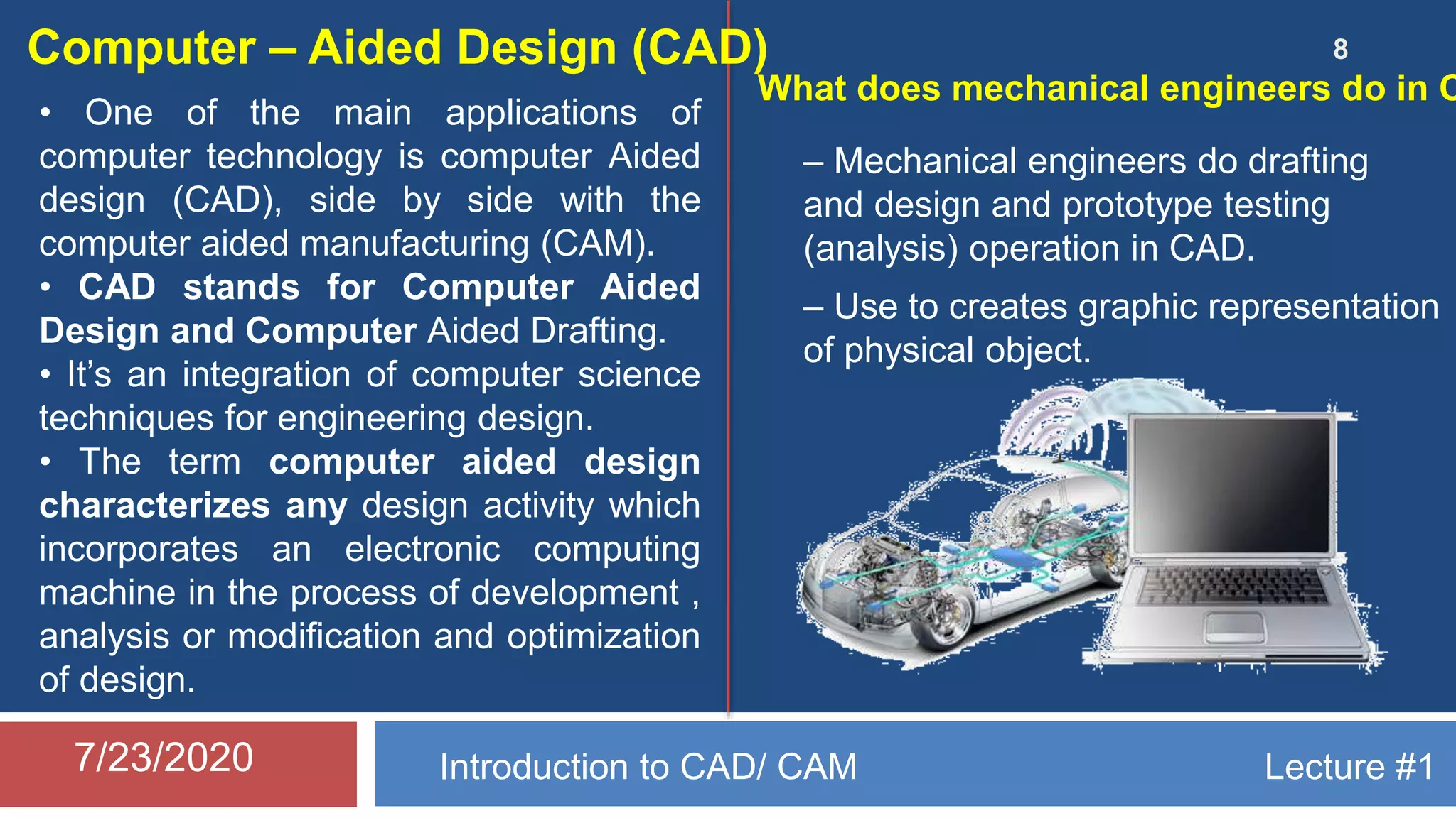 CAD/CAM Lecture #1 | PPTX
