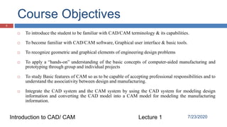 CAD/CAM Lecture #1 | PPTX