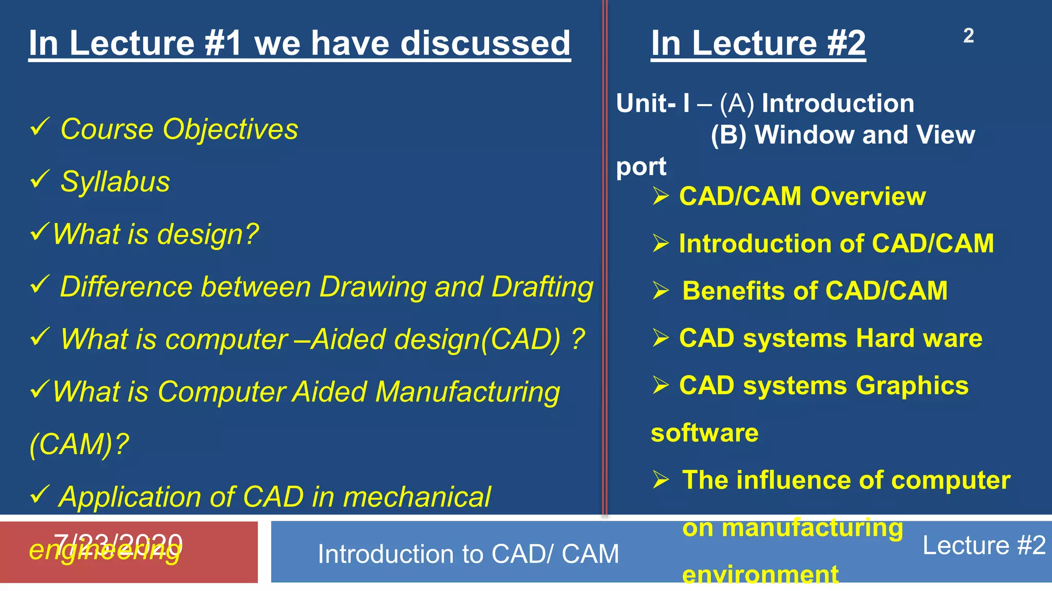 CAD/CAM Lecture #2 | PPT