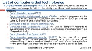 CAD/CAM Lecture #3 | PPTX | Technology Industry | Industries
