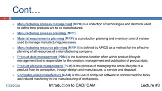 CAD/CAM Lecture #3 | PPTX | Technology Industry | Industries