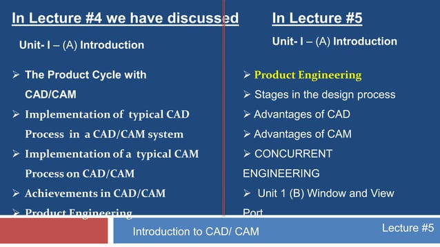 CAD/CAM Lecture #5 | PPTX | Computing | Technology & Computing