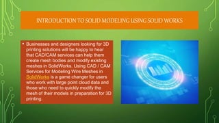 SolidWorks Professional Services for CAD or CAM Project | PPT