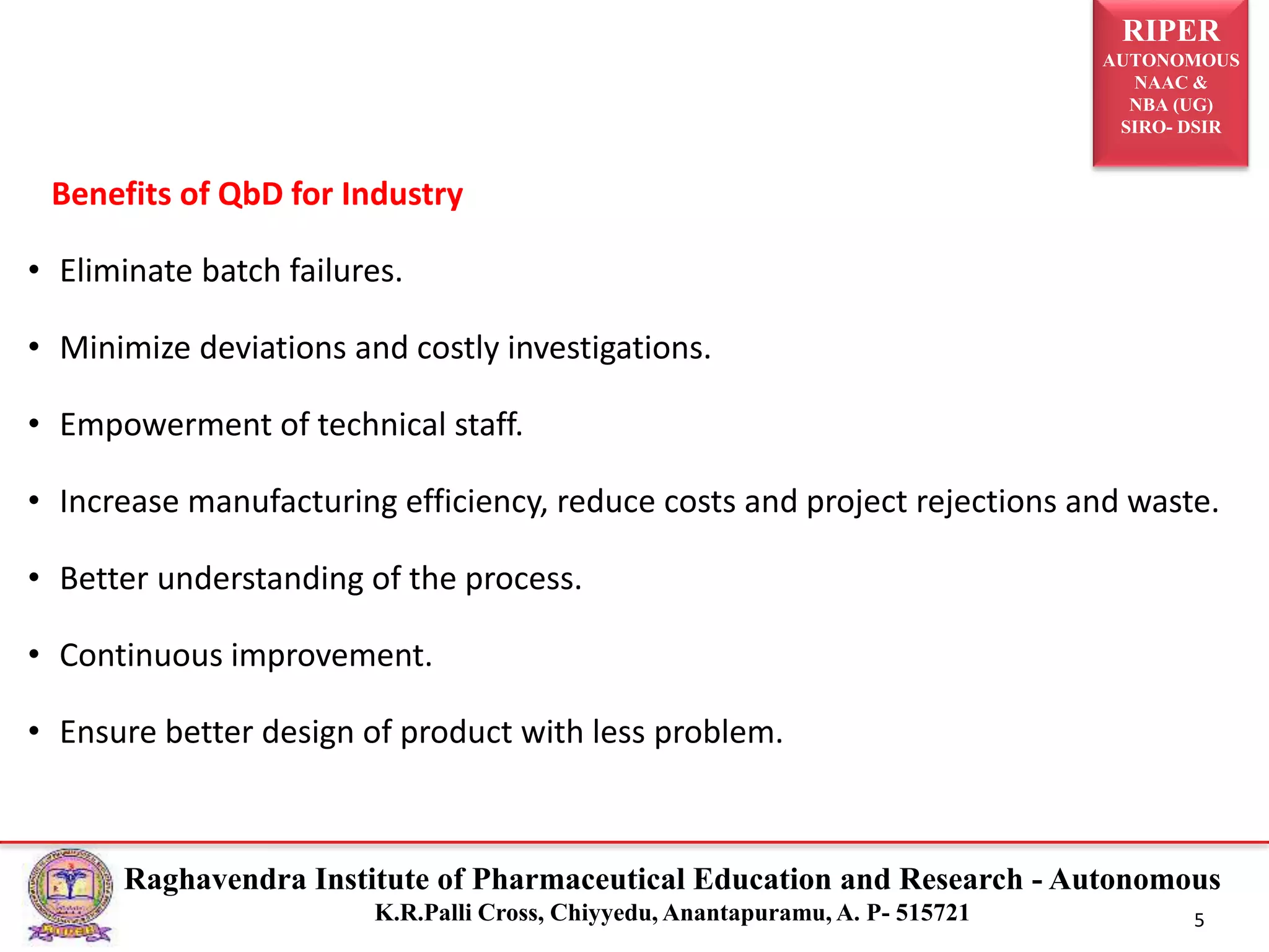 Quality-by-Design in Pharmaceutical Development | PPTX