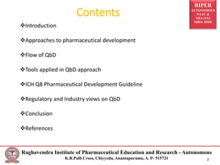 Quality-by-Design in Pharmaceutical Development | PPTX