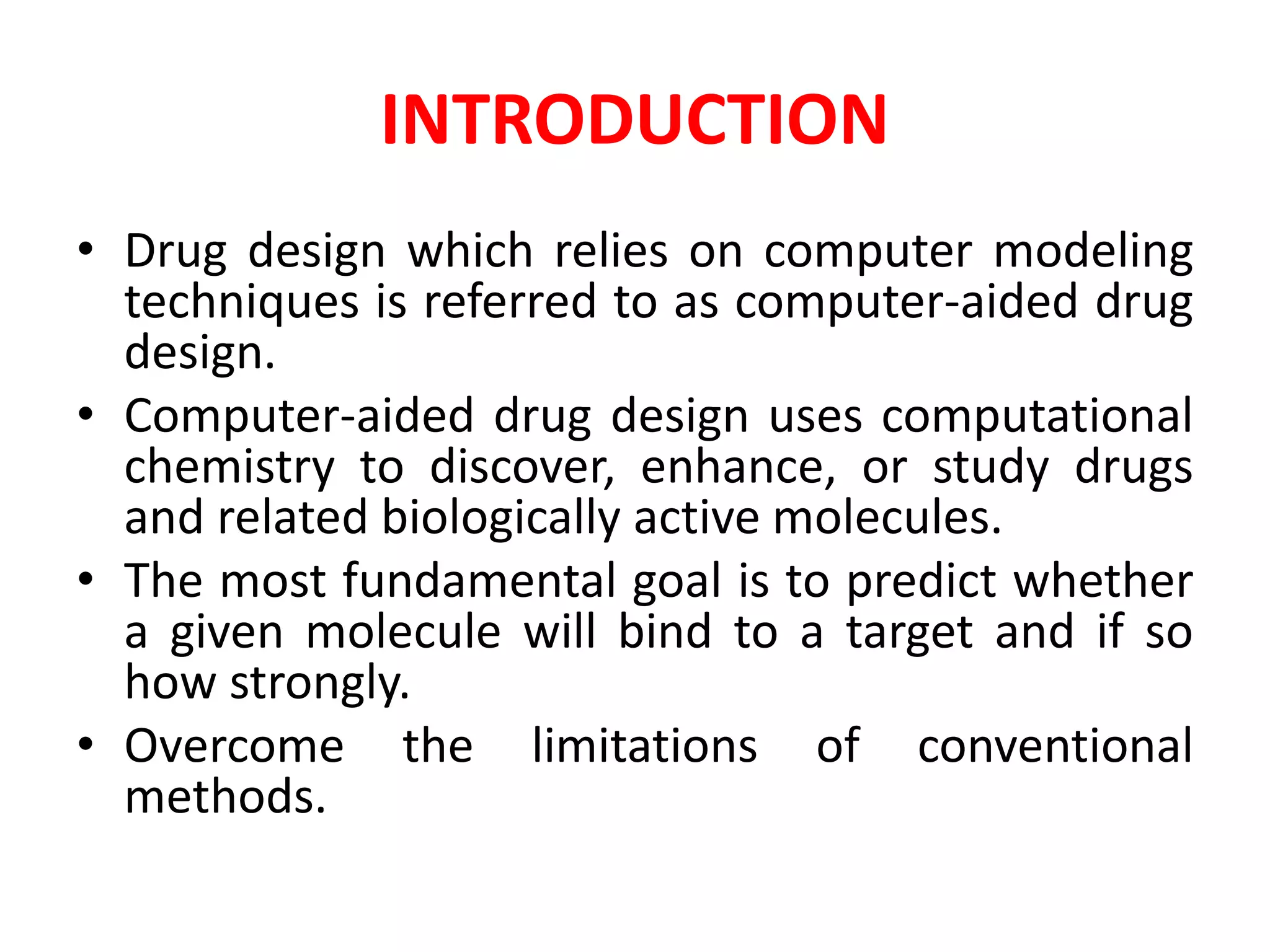 Cadd Computer Aided Drug Design Pptx Chemistry Science