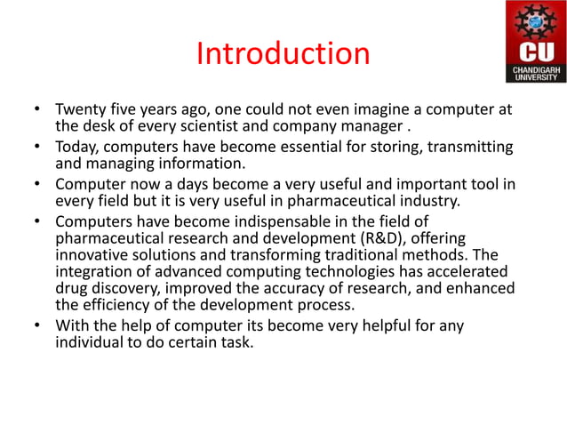 Evolution of Computers in Pharmaceutical Research and Development: A ...