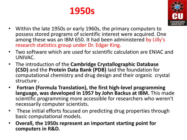 Evolution of Computers in Pharmaceutical Research and Development: A ...