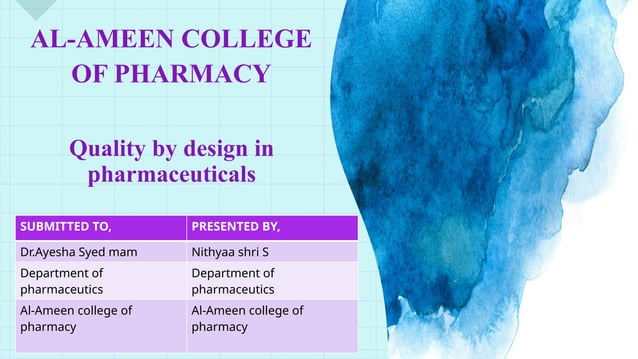 Quality by design in computer aided drug delivery system | PPT