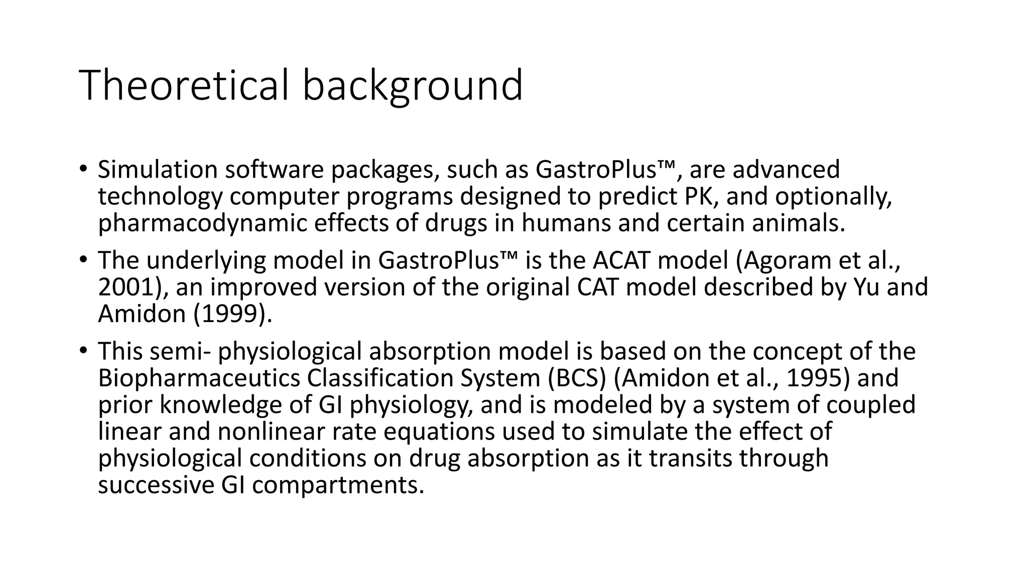 computer aided biopharmaceutical characterization :gastrointestinal ...