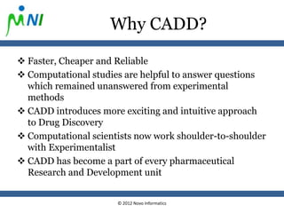 CADD At Novo Informatics | PPTX | Computer Software and Applications ...