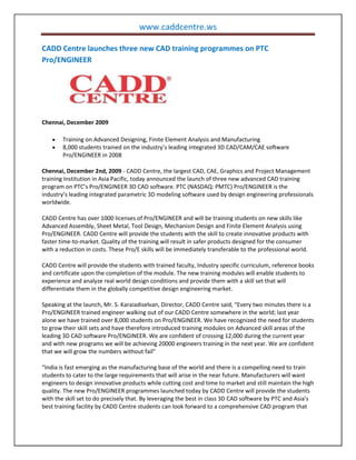 Cadd centre ptc pro | DOCX
