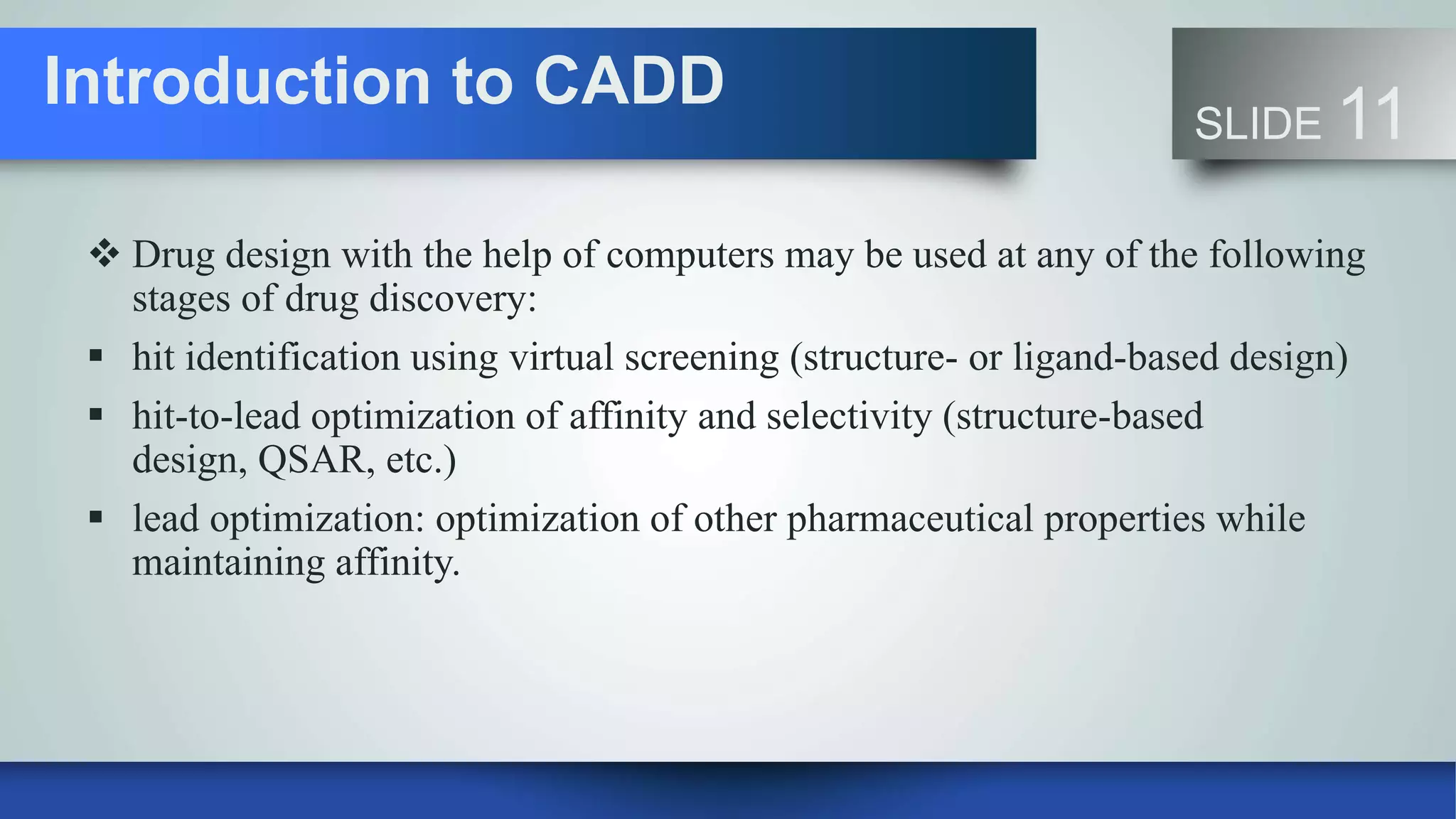 Computer aided drug design(CADD) | PPTX
