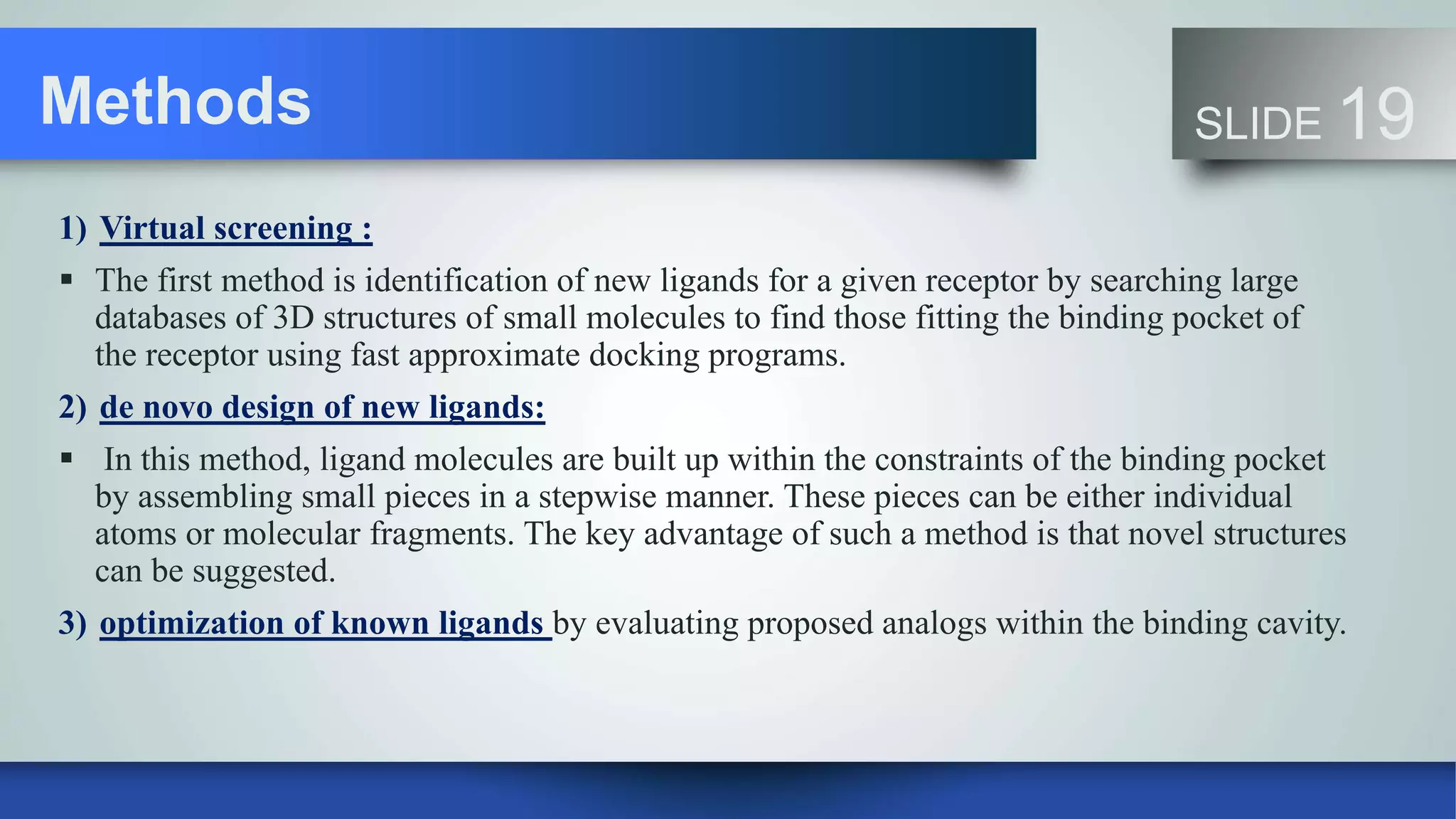 Computer aided drug design(CADD) | PPTX