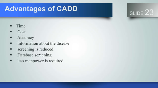 Computer aided drug design(CADD) | PPTX
