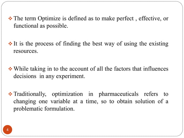 concept of optimization | PPTX